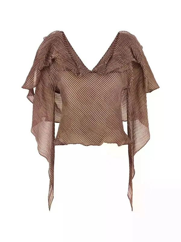 KIKO KOSTADINOV Plexus Crinkled Blouse - Red