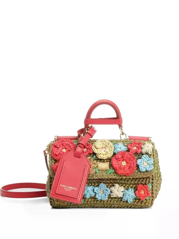 Dolce & Gabbana My Sicily Raffia Crochet Tote - Green