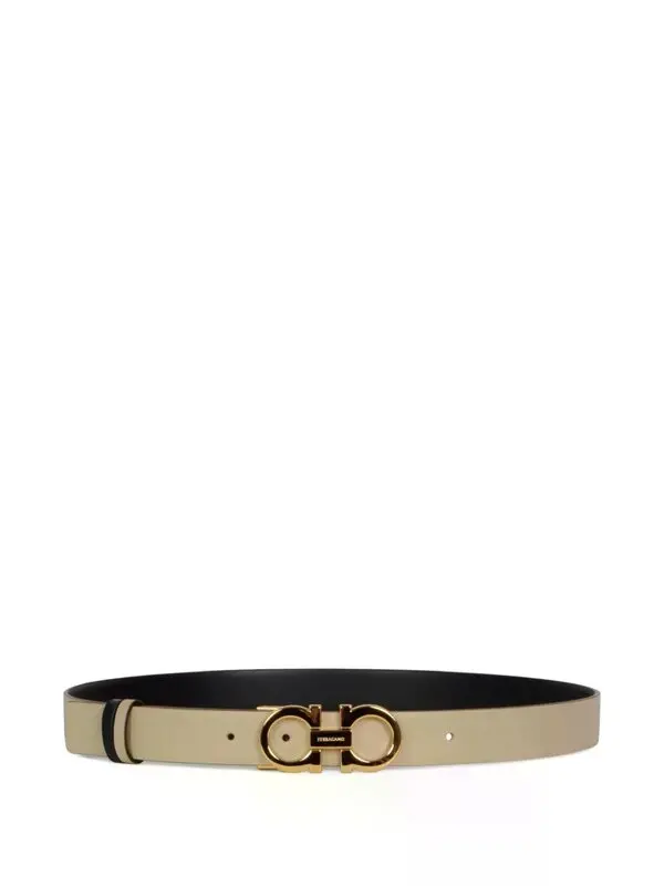 FERRAGAMO Logo Buckle Belt - Neutrals