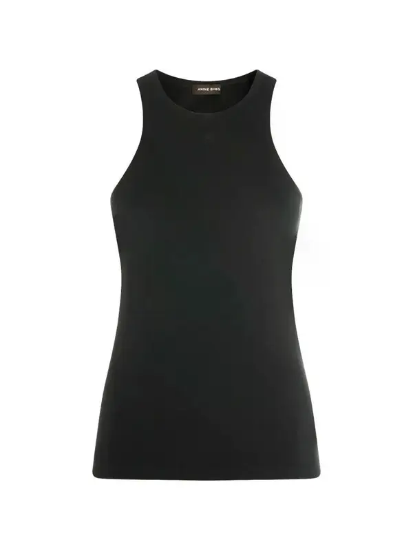 ANINE BING Crew-neck Ribbed Top - Black