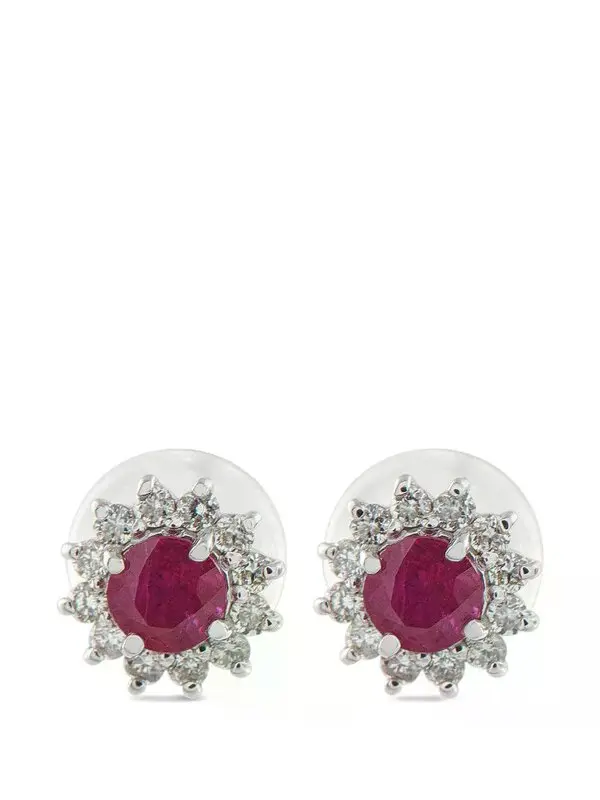 LB EXCLUSIVE Ruby And Diamond Earrings - Silver