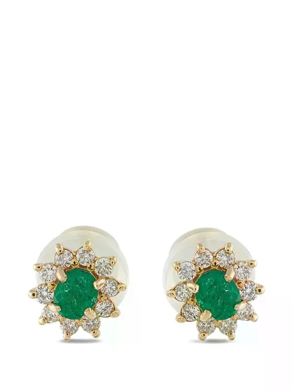 LB EXCLUSIVE Diamond Emerald Earrings - Gold