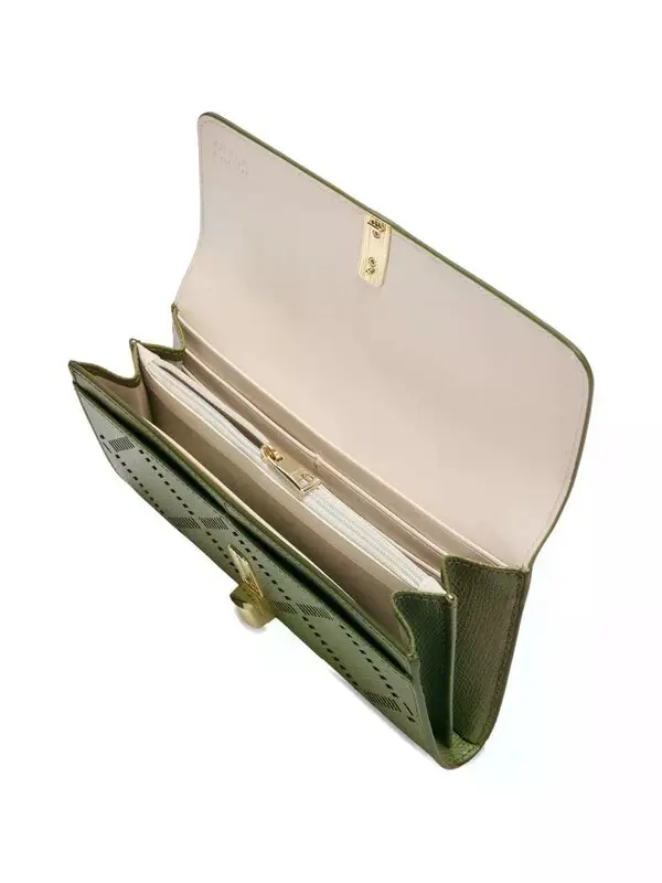 Furla Iride Continental Perforated Wallet - Green