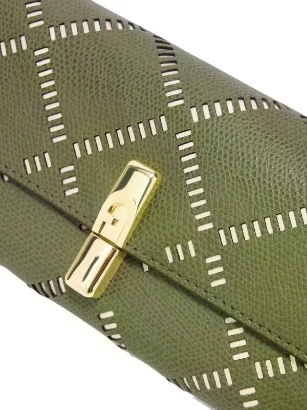 Furla Iride Continental Perforated Wallet - Green