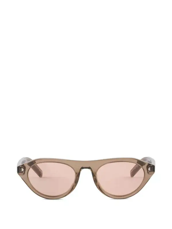 Prada Sunglasses With Metal Plaque - Brown