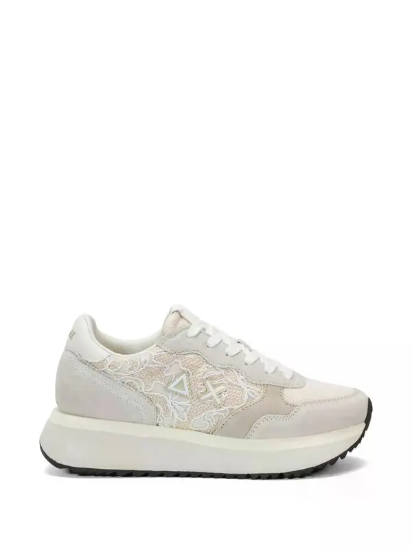 SUN 68 Big Ally Flower Lace Appliqué Sneakers