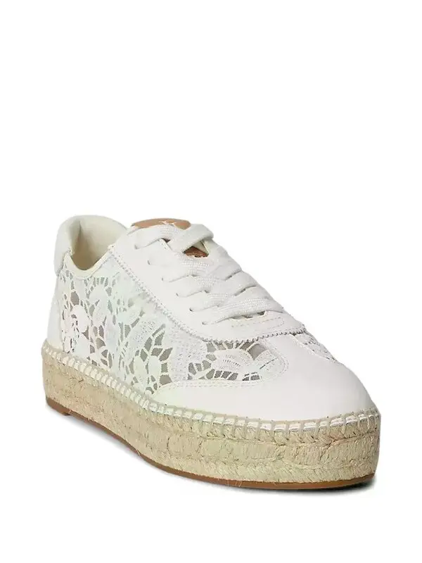 Ralph Lauren Luize Lace Platform Sneakers - White