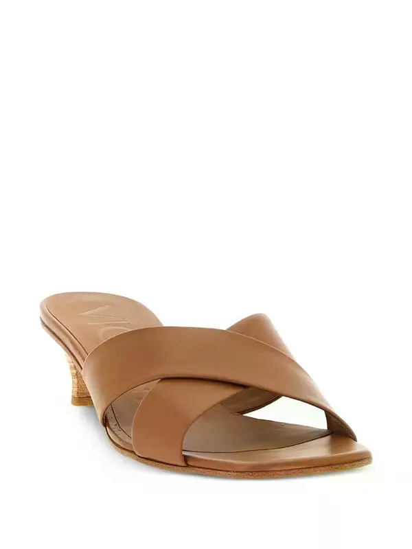 Vicini Crossed Bands Square Toe Mules