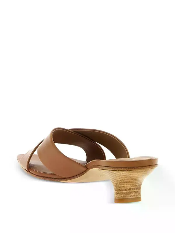 Vicini Crossed Bands Square Toe Mules