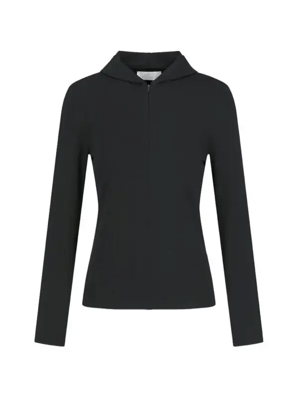 AMOMENTO Knit Half Zip-up Hoodie