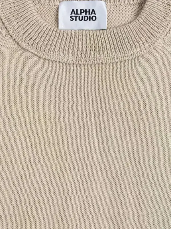 Alpha Studio Ribbed Hem Sweater