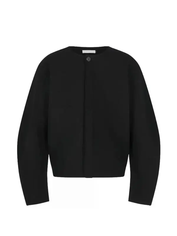AMOMENTO Curved Silhouette Cardigan - Black