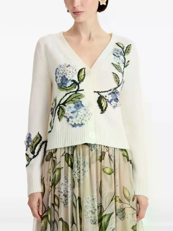 Oscar De La Renta Jacquard Cardigan