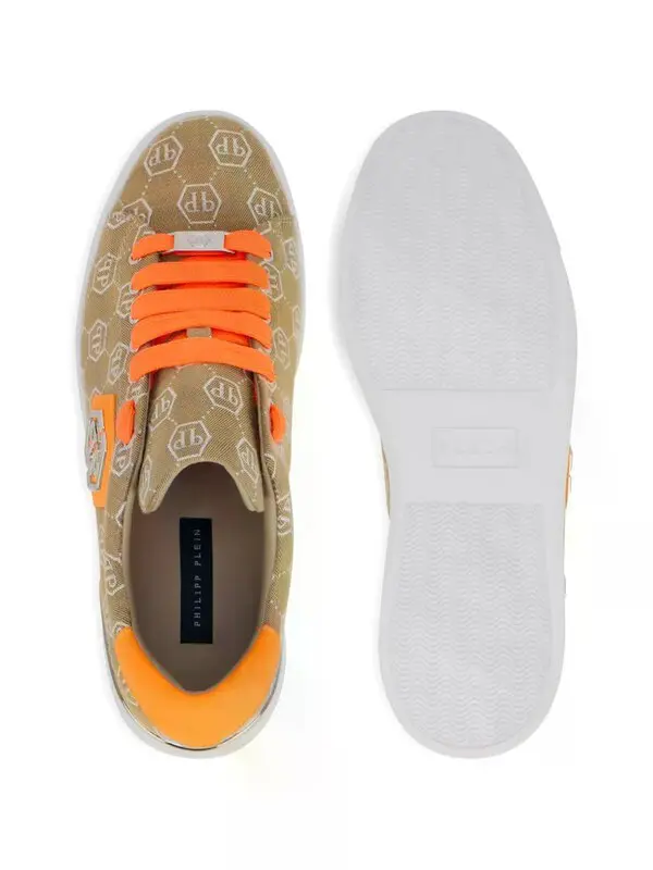 Philipp Plein Jacquard Monogram Low-top Sneakers - Brown