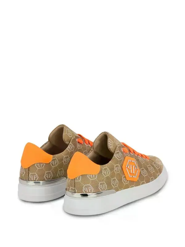Philipp Plein Jacquard Monogram Low-top Sneakers - Brown