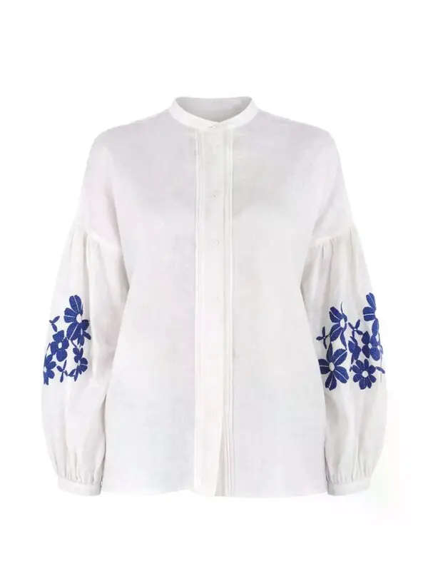 Max Mara Floral Embroidered Shirt - White