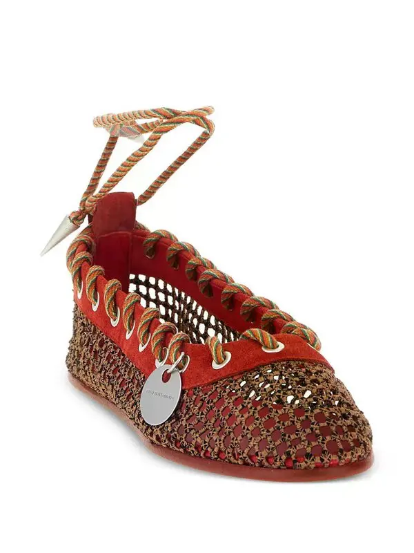 KIKO KOSTADINOV Reticella Tie Ballet Flats - Brown