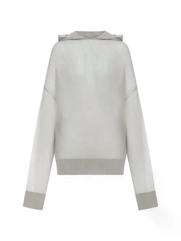 Rick Owens Hooded Cashmere Sweater - Grey