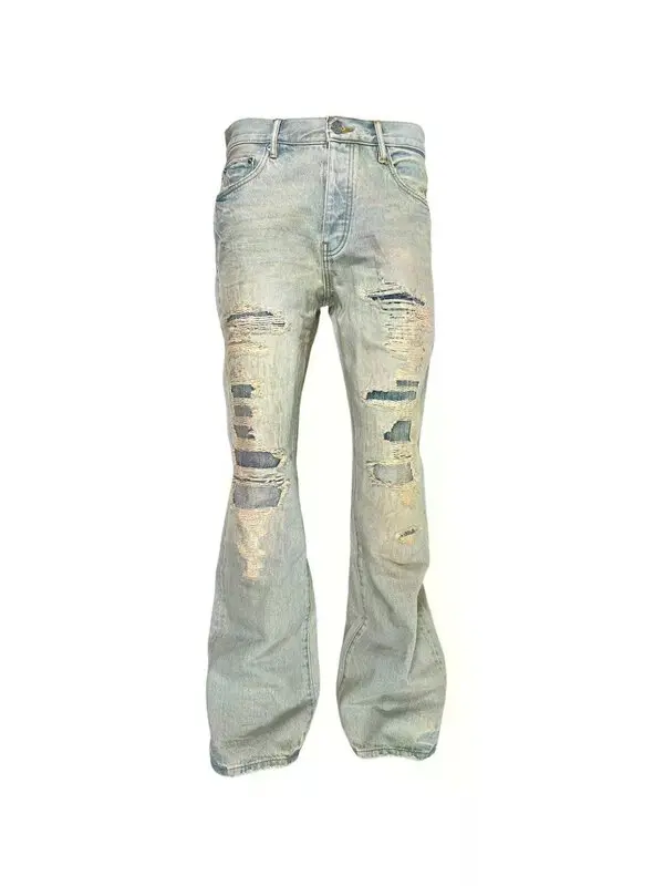 PURPLE BRAND P026 Destroyed Repair Bootcut Jeans