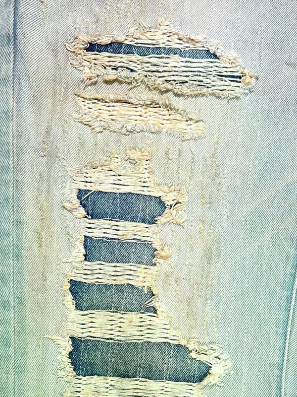 PURPLE BRAND P026 Destroyed Repair Bootcut Jeans