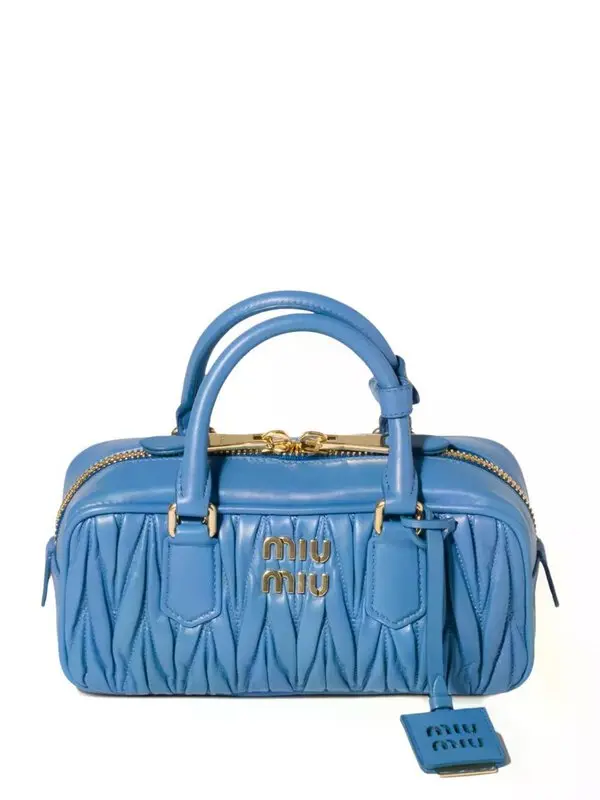 Miu Miu Arcadie Matelassé Nappa Leather Bag - Blue
