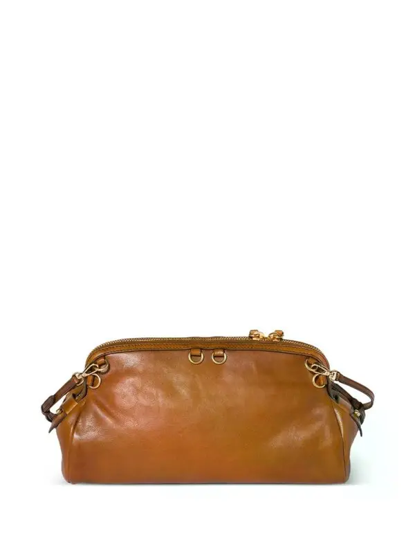 Miu Miu Caprice Leather Clutch - Brown