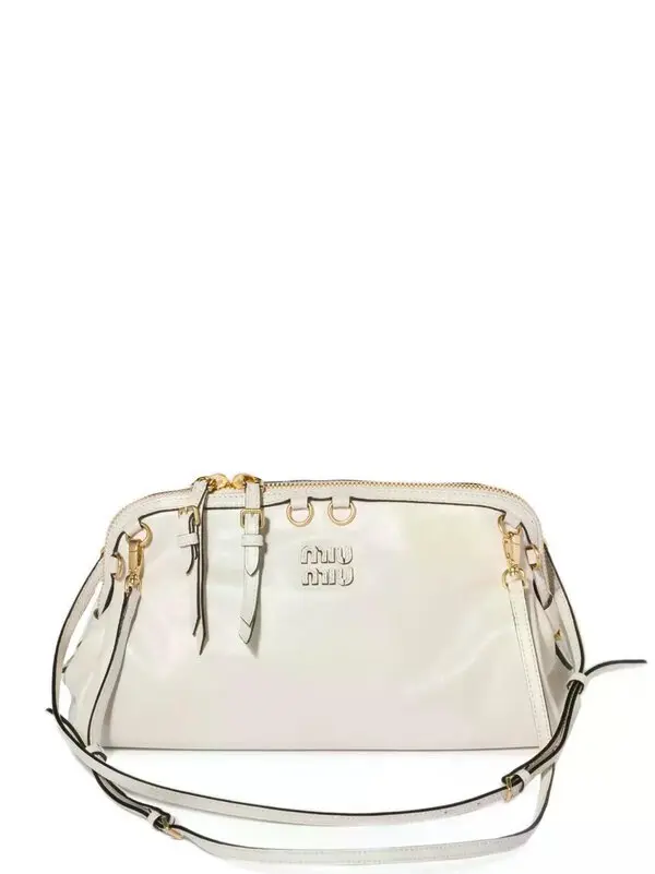 Miu Miu Caprice Shiny Leather Clutch - White