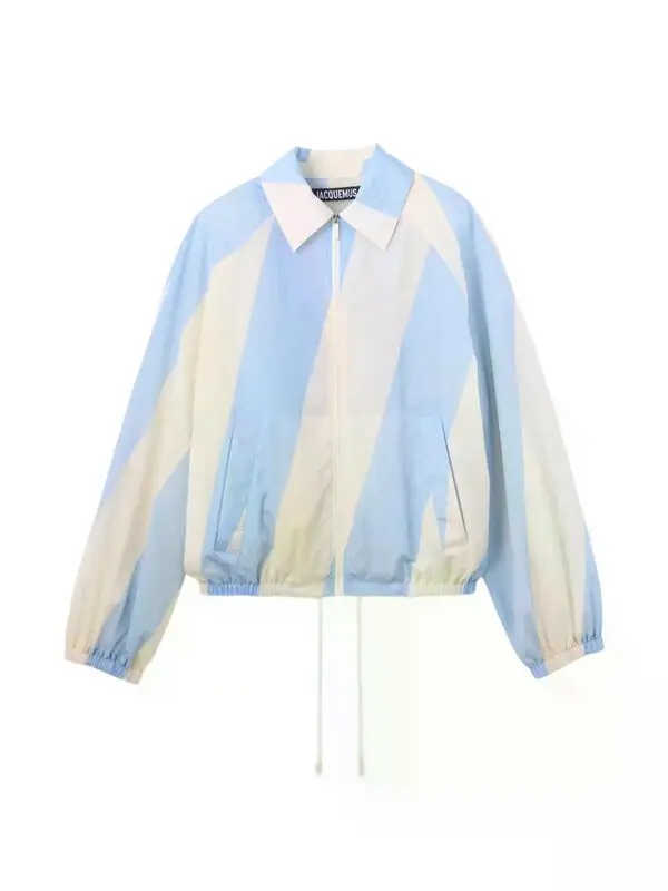 Jacquemus Striped Zip-up Jacket - Blue