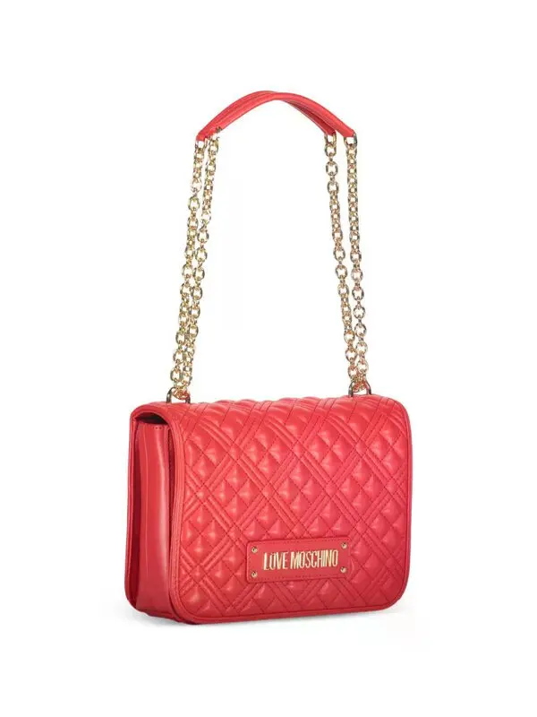 Moschino Quilted Chain Shoulder Bag - Red
