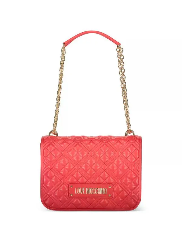 Moschino Quilted Chain Shoulder Bag - Red