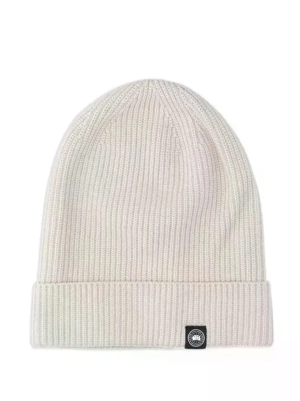 Canada Goose Ribbed Cotton Beanie - Neutrals