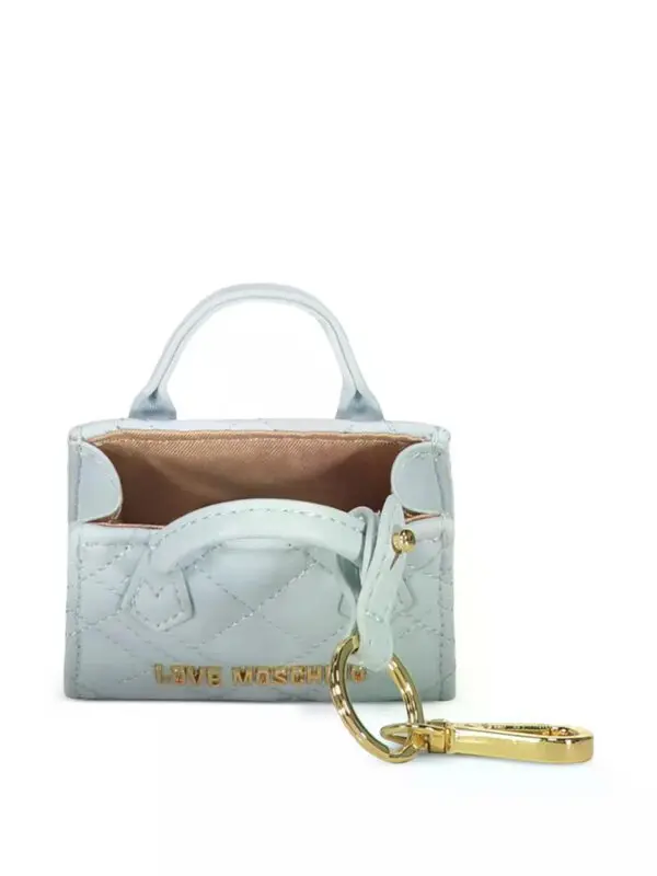 Moschino Quilted Bag Keyring - Blue