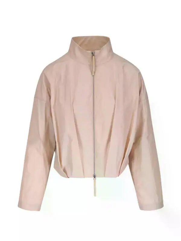 Lafayette 148 New York Zip Pleated Jacket - Neutrals