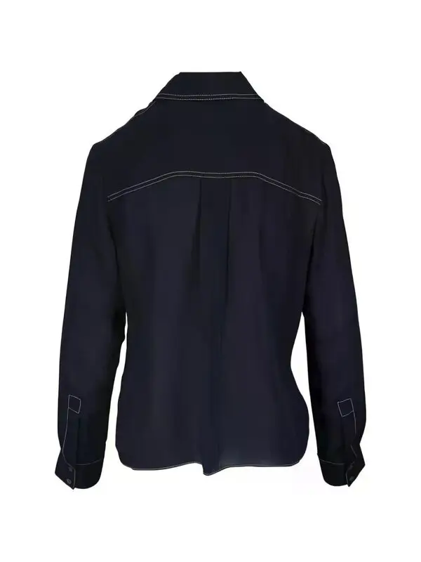 TWP Carter Contrast-stitch Long-sleeve Shirt - Blue