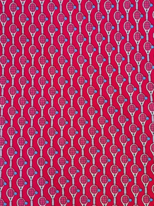 FERRAGAMO Tennis-print Silk Neck Tie