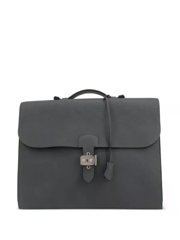 Hermès Top Handle Leather Briefcase - Grey