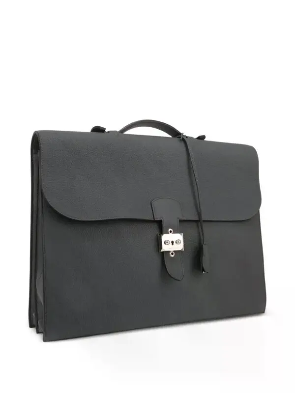 Hermès Top Handle Leather Briefcase - Grey