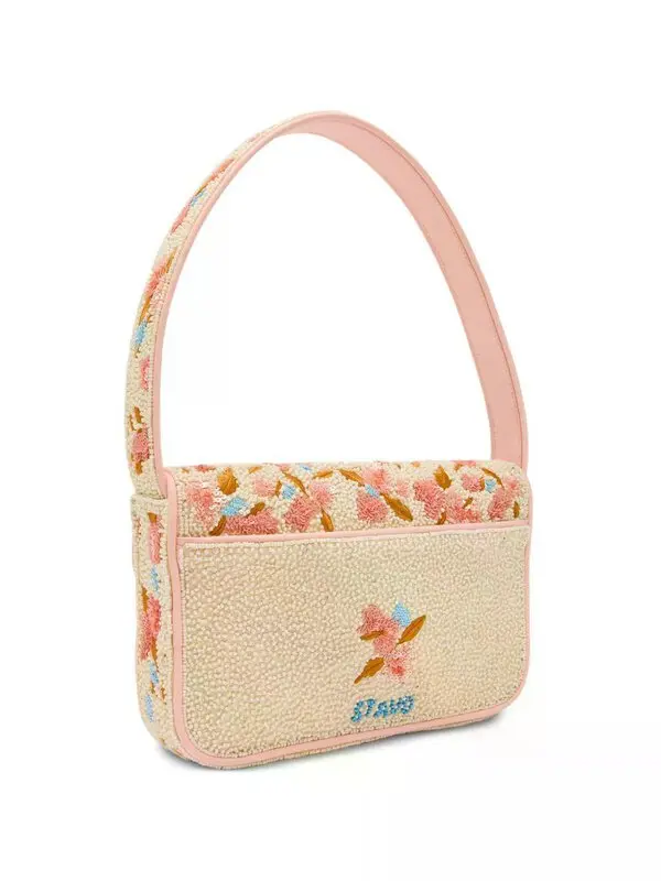 Staud Tommy Beaded Floral Shoulder Bag - Neutrals