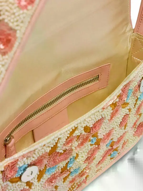 Staud Tommy Beaded Floral Shoulder Bag - Neutrals