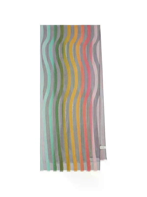 Paul Smith Swirl Striped Scarf - Grey