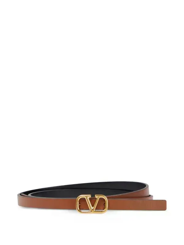 Valentino Garavani Vlogo Reversible Leather Belt - Brown