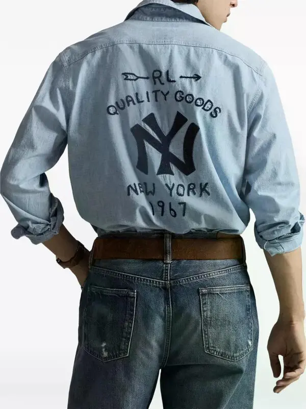 Polo Ralph Lauren X Yankees Buttoned Long-sleeve Shirt - Blue