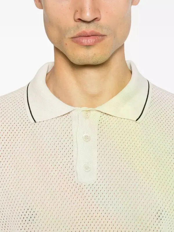 AMARANTO Contrasting-trim Polo Shirt - Neutrals