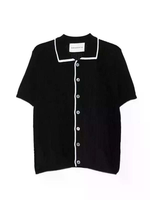 AMARANTO Button-up Contrast-trim Shirt