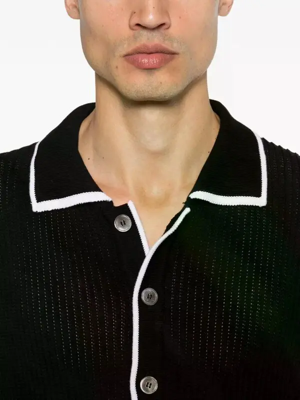AMARANTO Button-up Contrast-trim Shirt