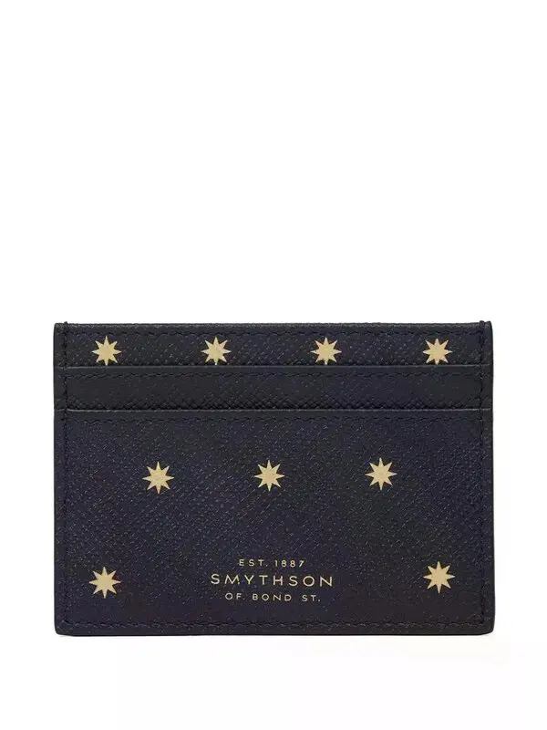 Smythson Panama Stars Cardholder - Blue