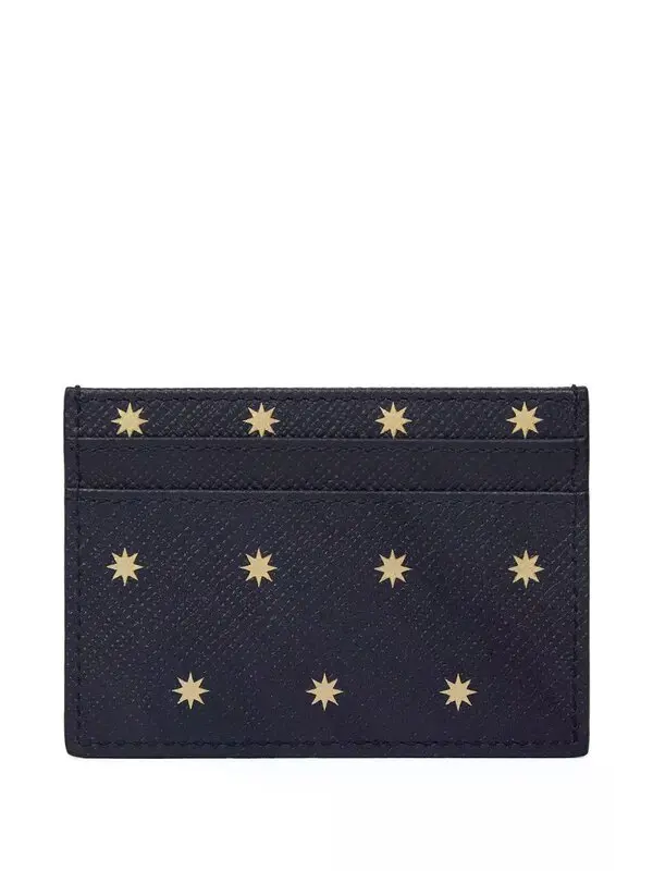 Smythson Panama Stars Cardholder - Blue