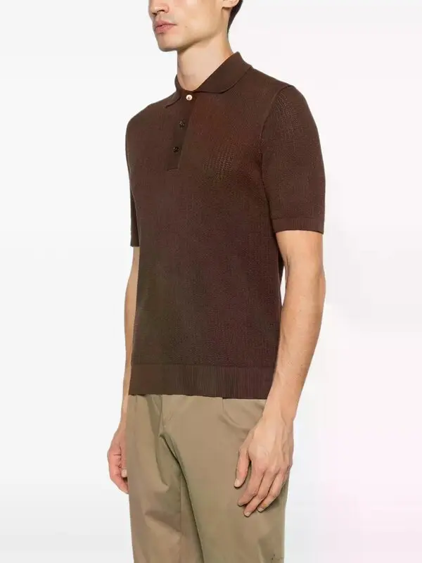 LUIGI GENTILE Open-knit Polo Shirt
