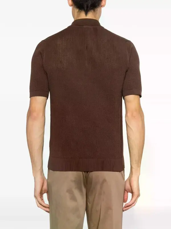 LUIGI GENTILE Open-knit Polo Shirt