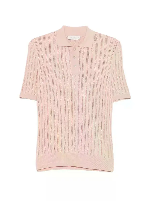 LUIGI GENTILE Open-knit Polo Shirt